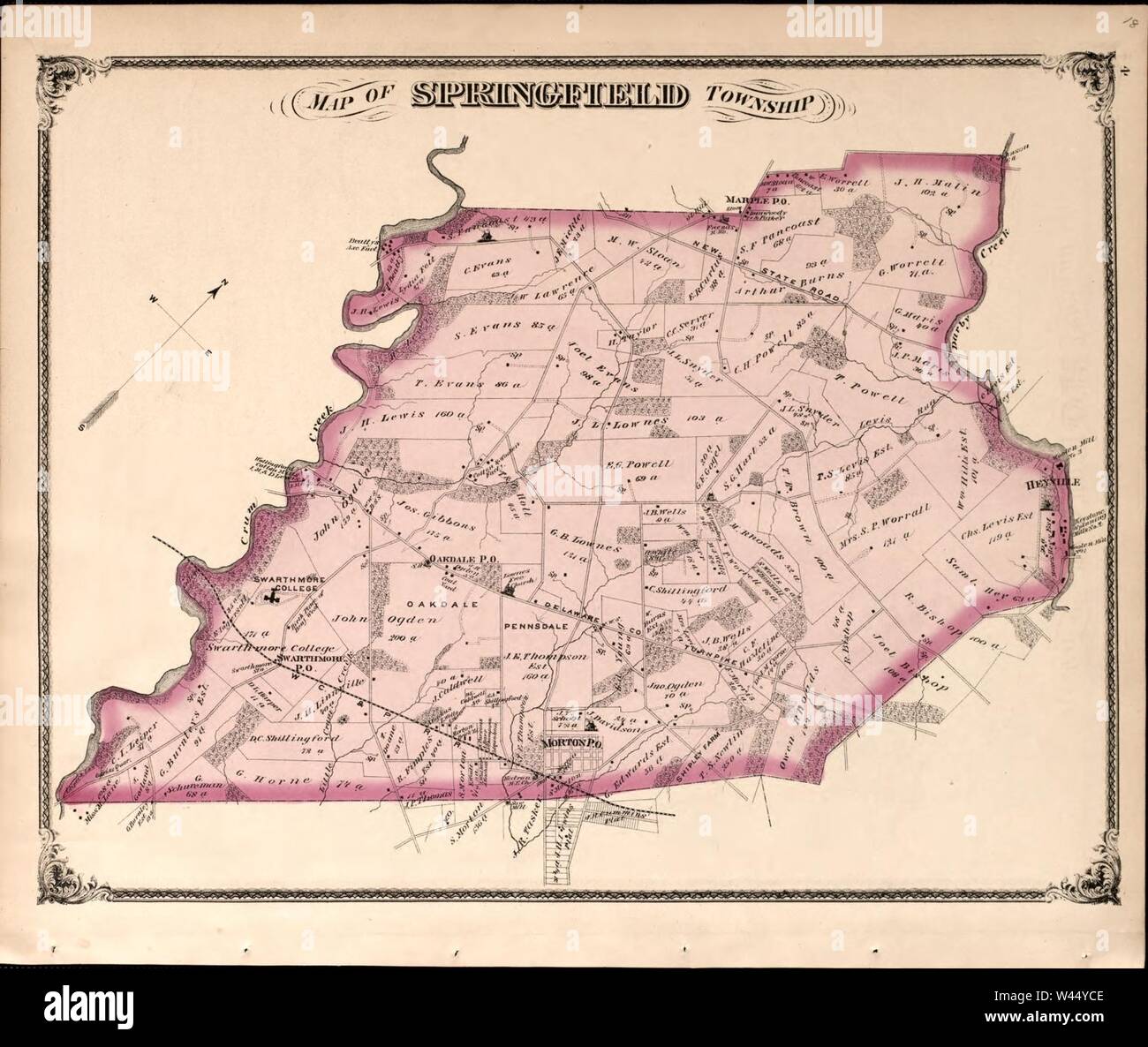 Combination atlas map of Delaware County, Pennsylvania Stock Photo - Alamy
