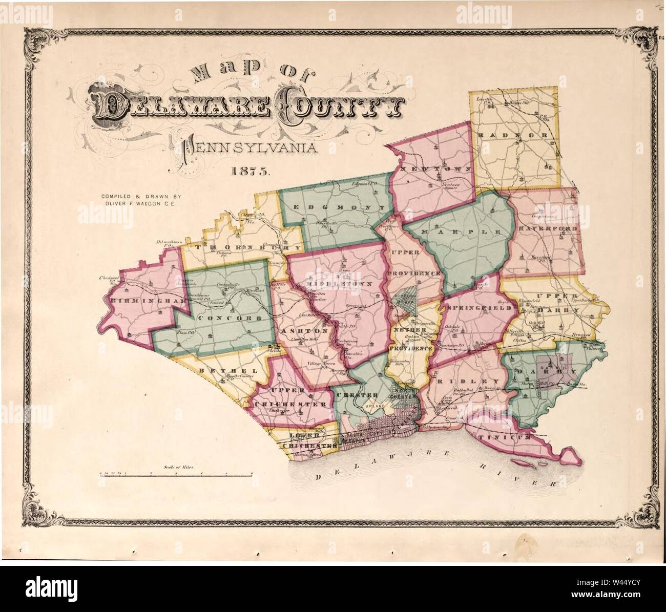Combination atlas map of Delaware County, Pennsylvania Stock Photo - Alamy