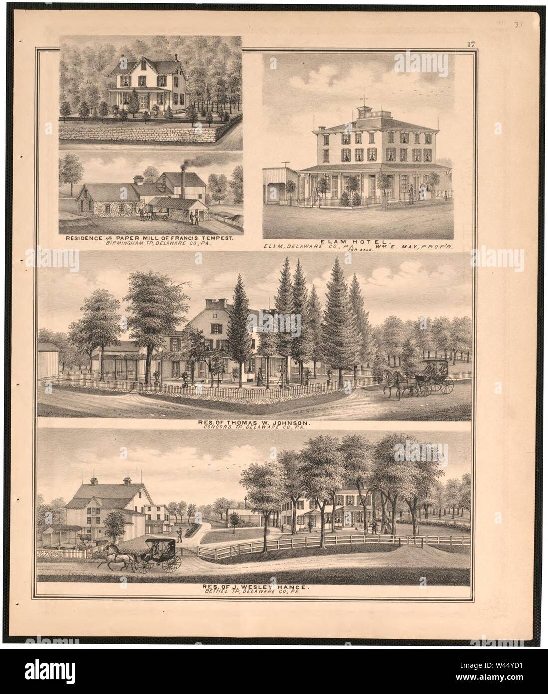 Combination atlas map of Delaware County, Pennsylvania Stock Photo - Alamy