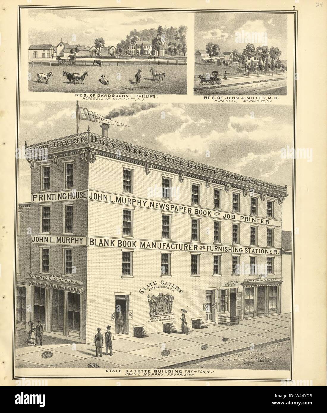 Combination atlas map of Mercer County, New Jersey Stock Photo - Alamy