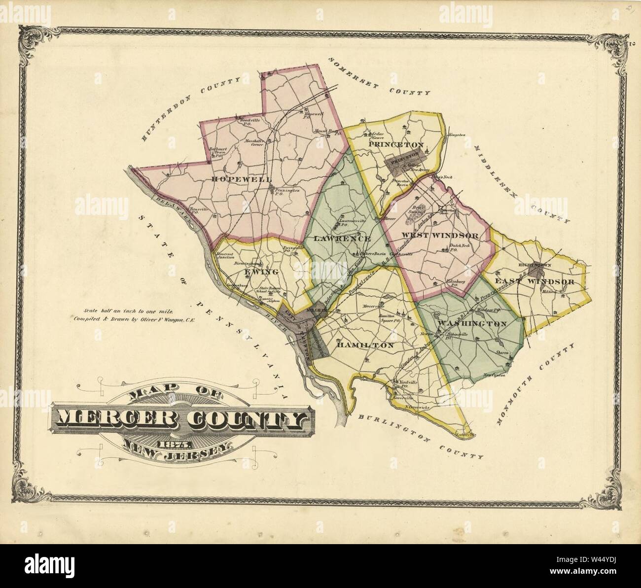 Combination atlas map of Mercer County, New Jersey Stock Photo - Alamy