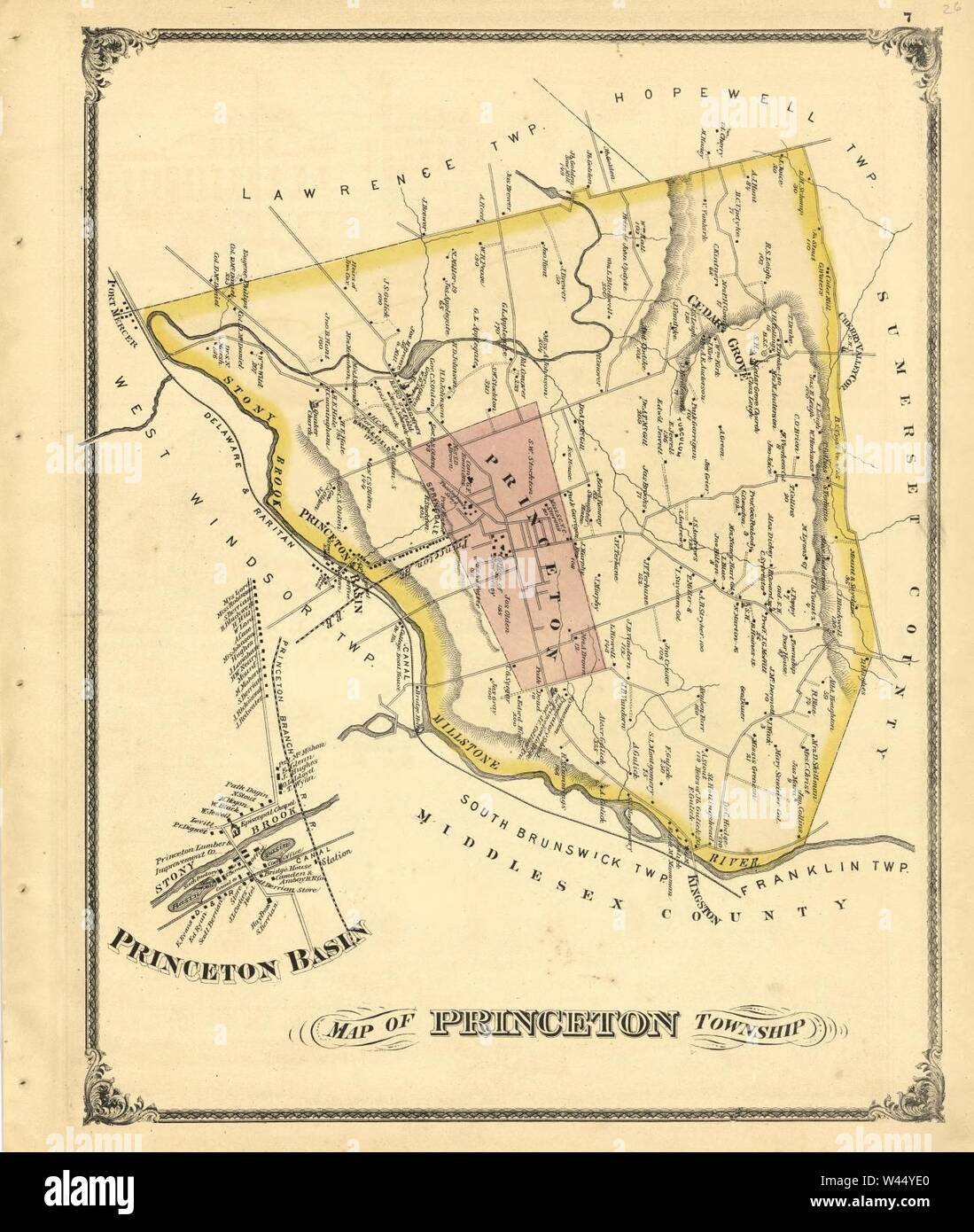 Combination atlas map of Mercer County, New Jersey Stock Photo - Alamy
