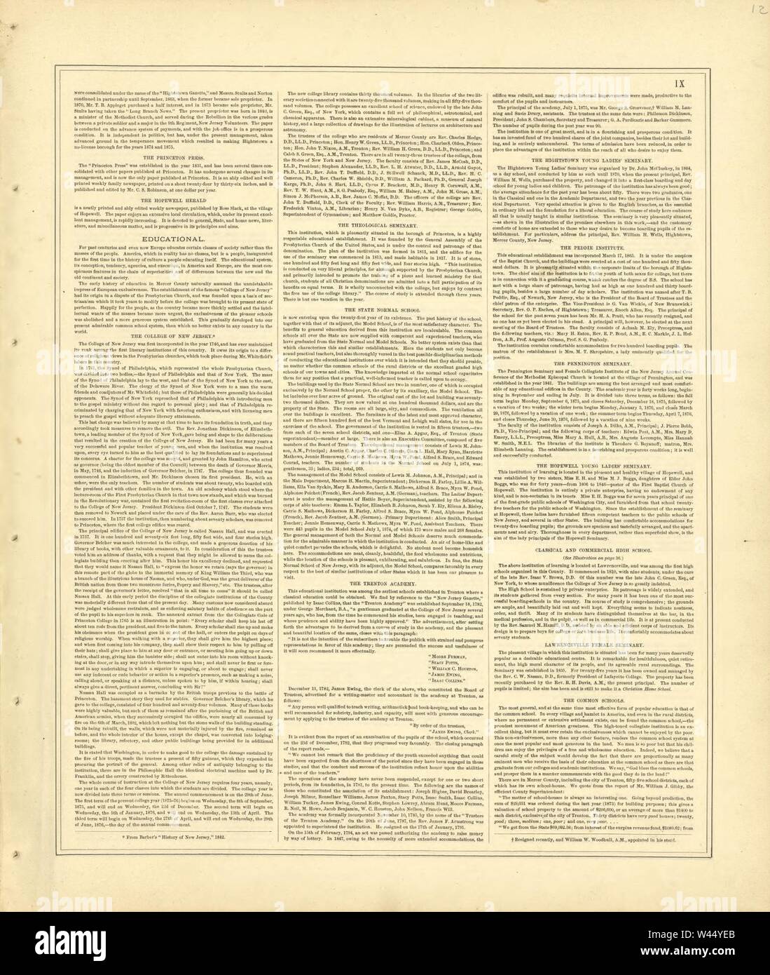 Combination atlas map of Mercer County, New Jersey Stock Photo - Alamy