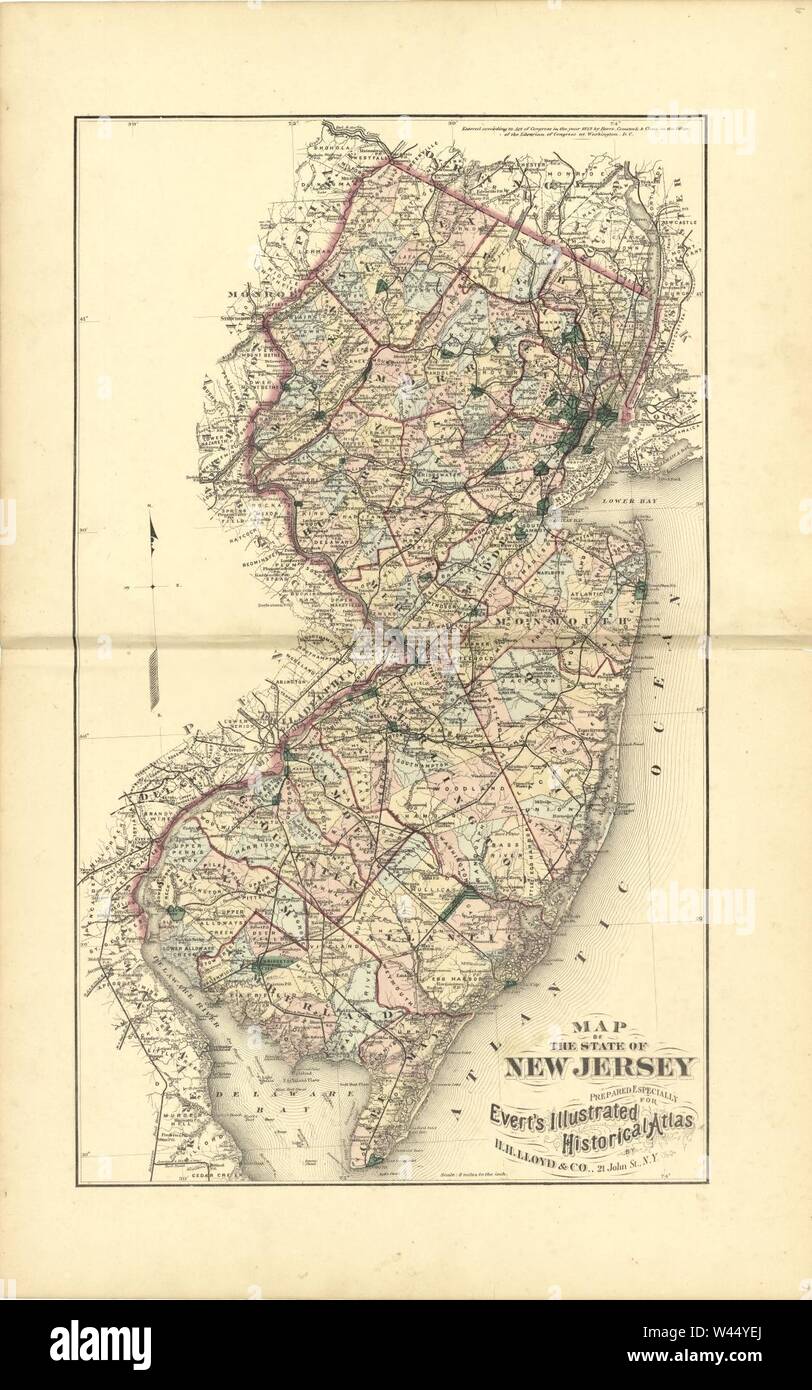 Combination atlas map of Mercer County, New Jersey Stock Photo - Alamy