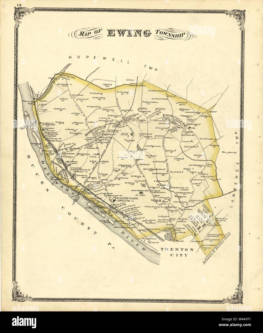 Combination atlas map of Mercer County, New Jersey Stock Photo - Alamy