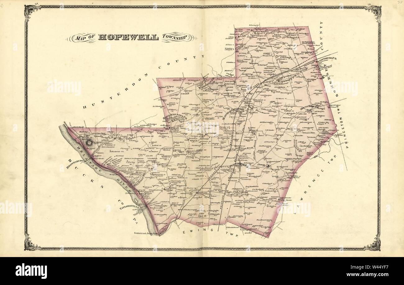 Combination atlas map of Mercer County, New Jersey Stock Photo - Alamy