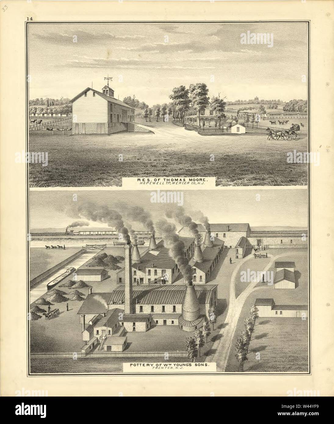 Combination atlas map of Mercer County, New Jersey Stock Photo - Alamy