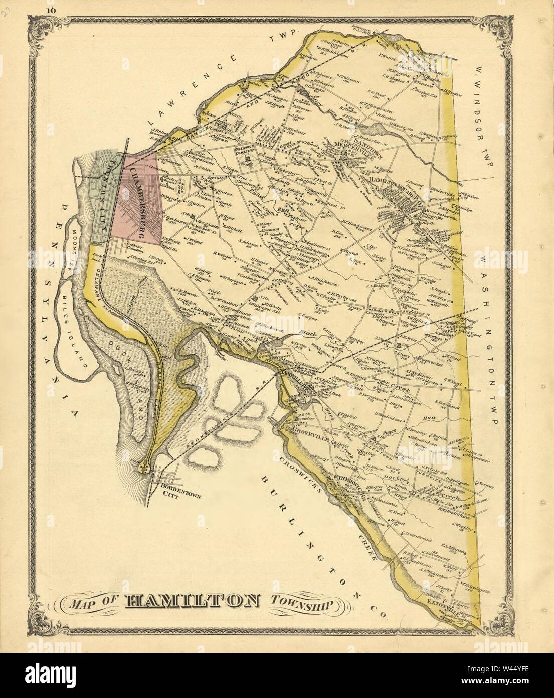 Combination atlas map of Mercer County, New Jersey Stock Photo - Alamy
