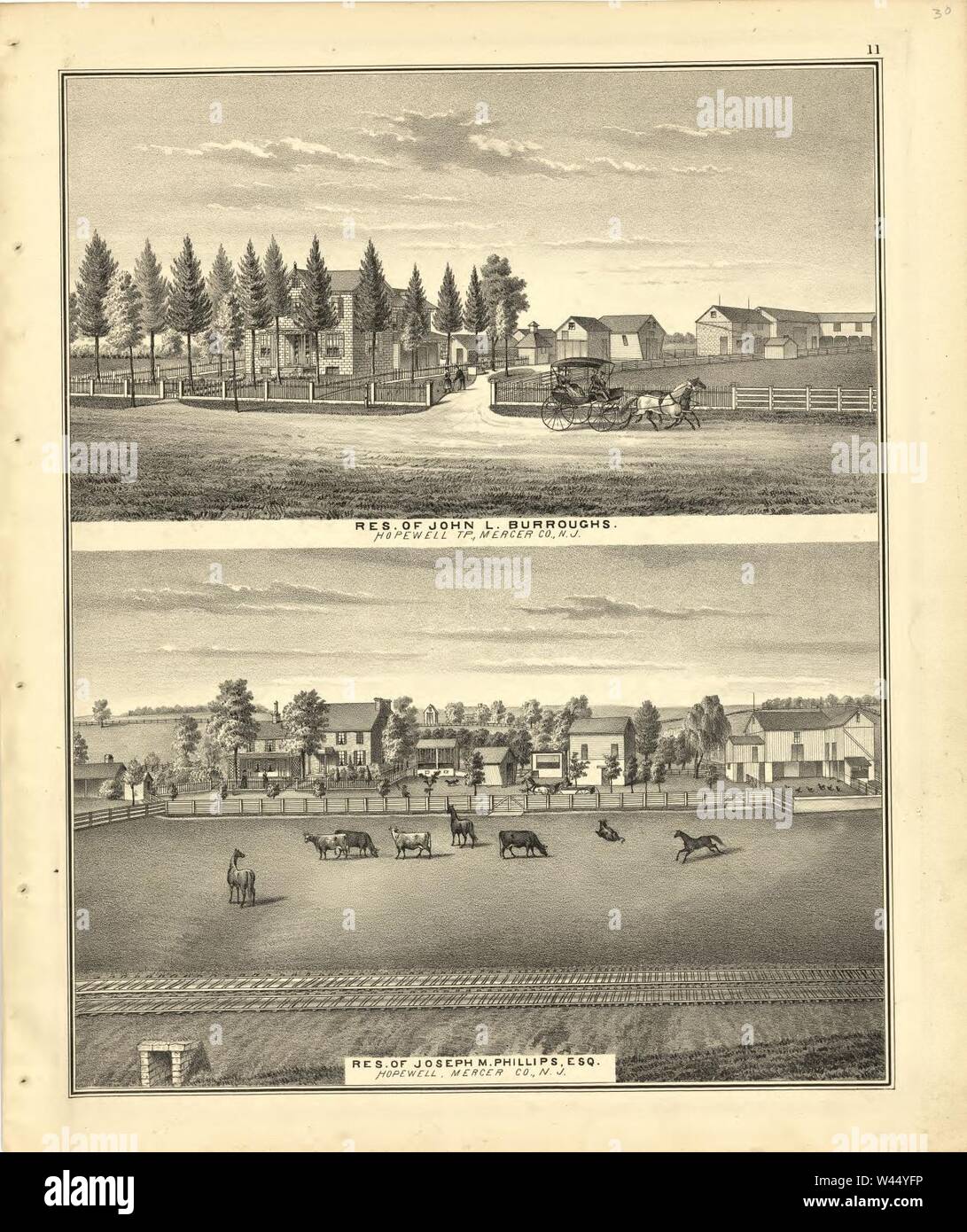 Combination atlas map of Mercer County, New Jersey Stock Photo - Alamy