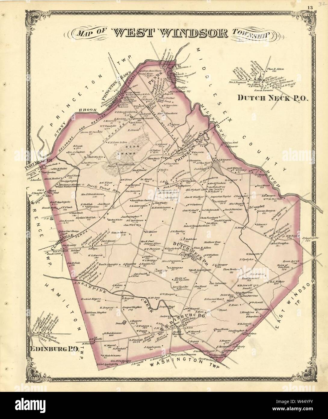 Combination atlas map of Mercer County, New Jersey Stock Photo - Alamy