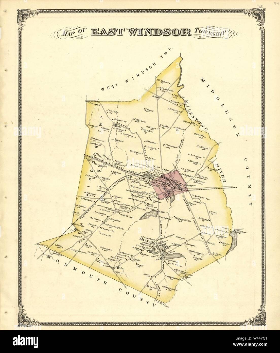 Combination atlas map of Mercer County, New Jersey Stock Photo - Alamy