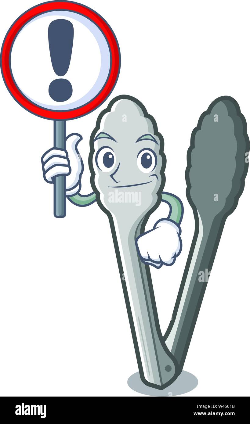 With sign tongs isolated with in the mascot vector illustration Stock ...