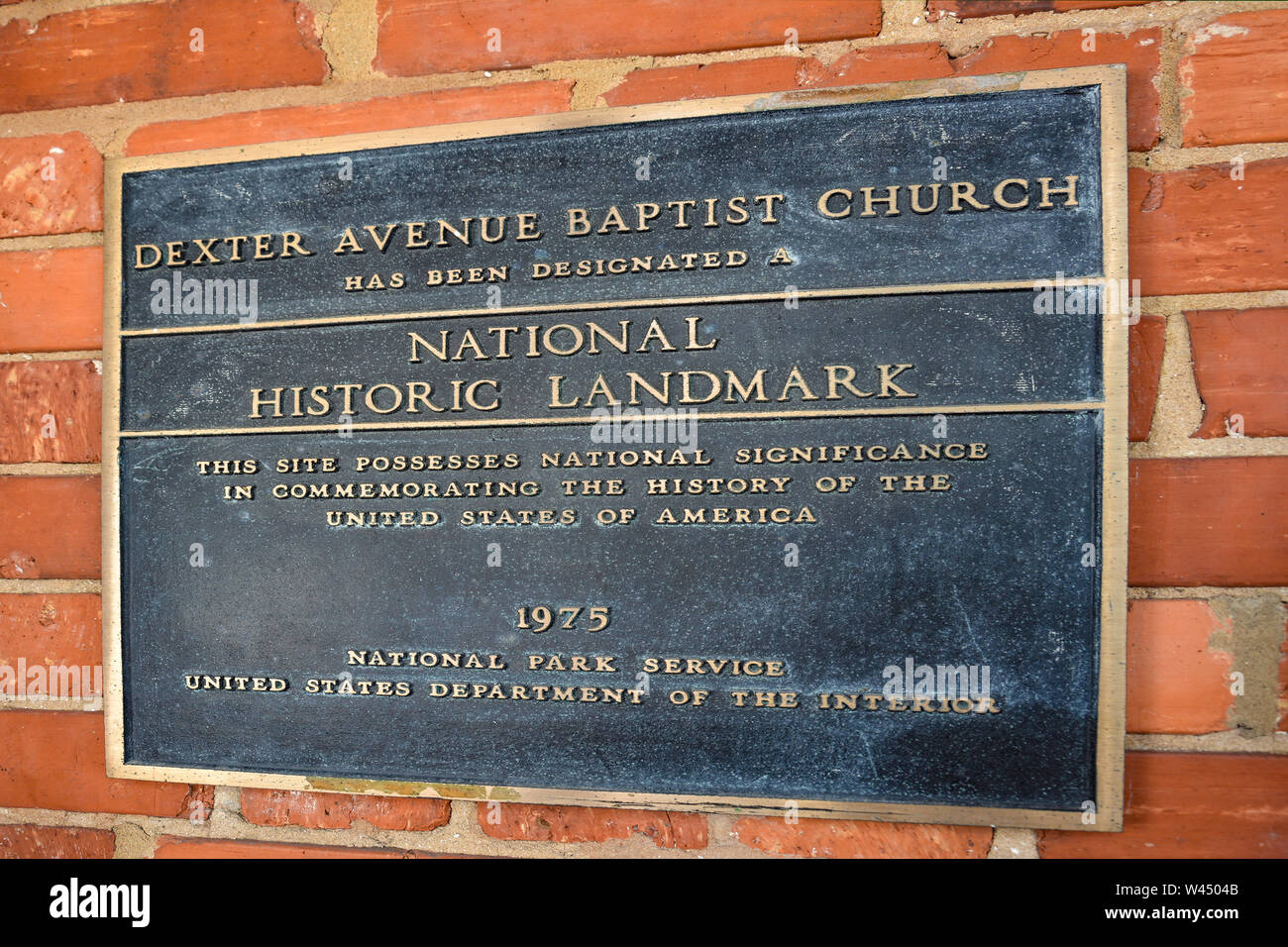 A bronze dedication plaque at the Dexter Avenue King Memorial Baptist ...