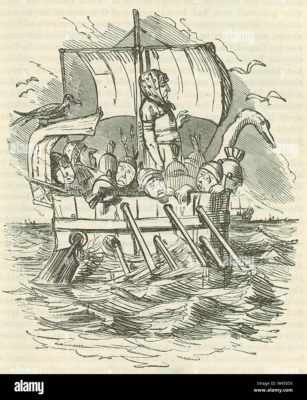 Comic History of Rome p 153 Roman Man-of-War from a scarce Medal Stock ...