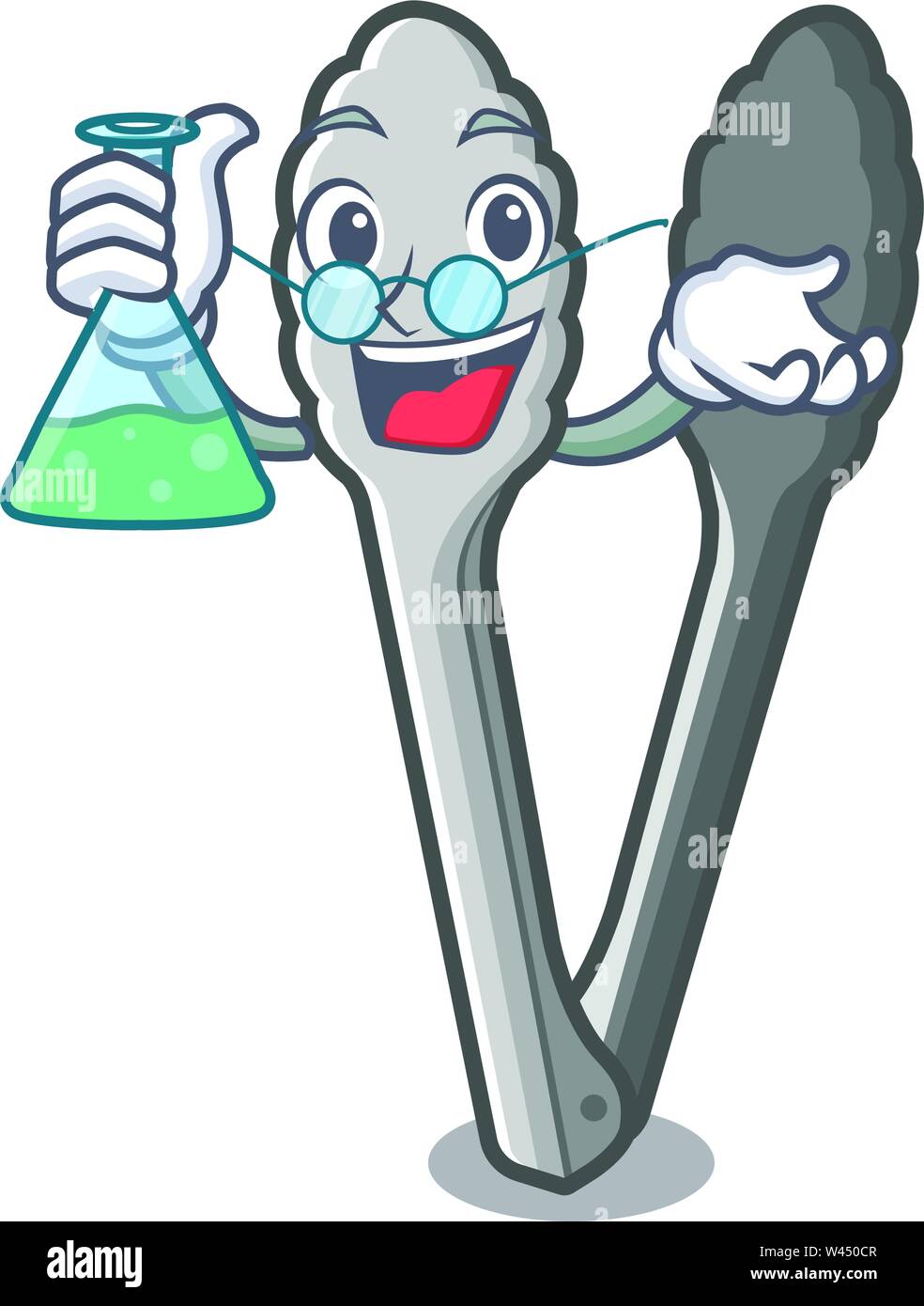 Professor tongs in the a cartoon shape vector illustration Stock Vector ...