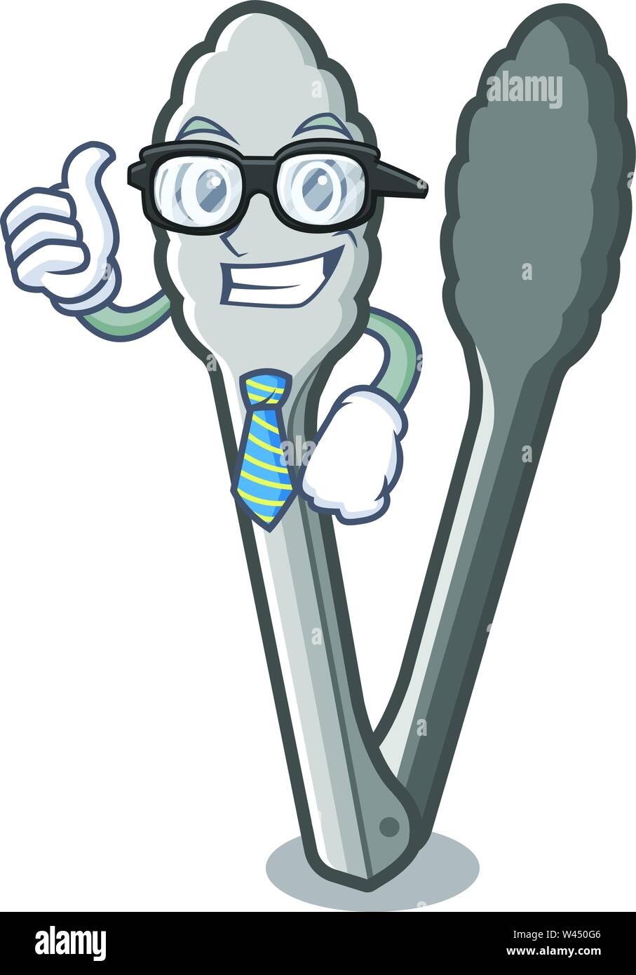 Businessman tongs in the a cartoon shape vector illustration Stock ...