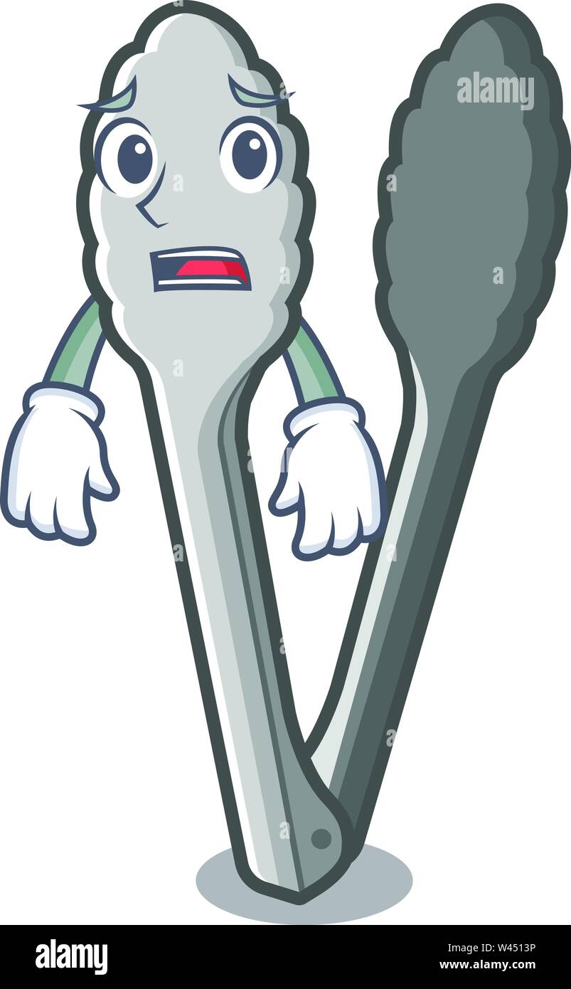 Afraid tongs in the a cartoon kitchen vector illustration Stock Vector ...