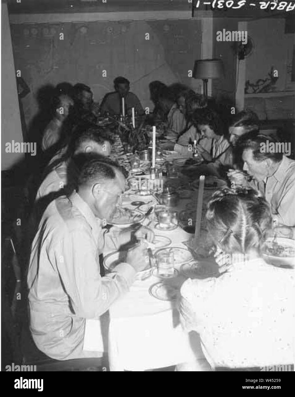 Commodore George A Seitz dinner party on Kwajalein Atoll probably ...