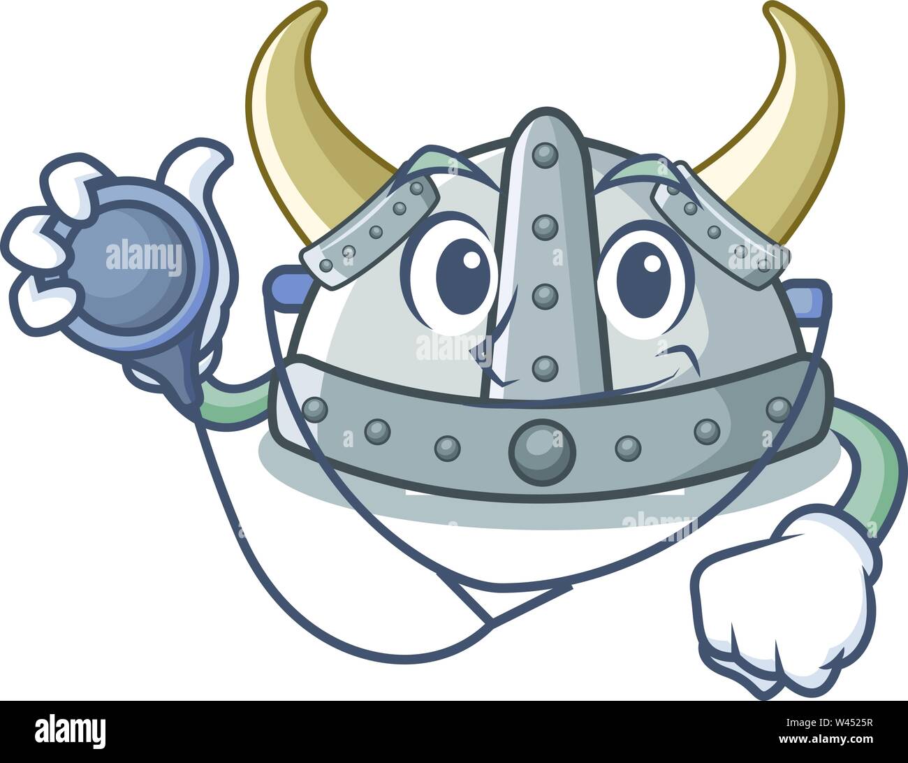 Doctor viking helmet isolated with the character vector illustration ...