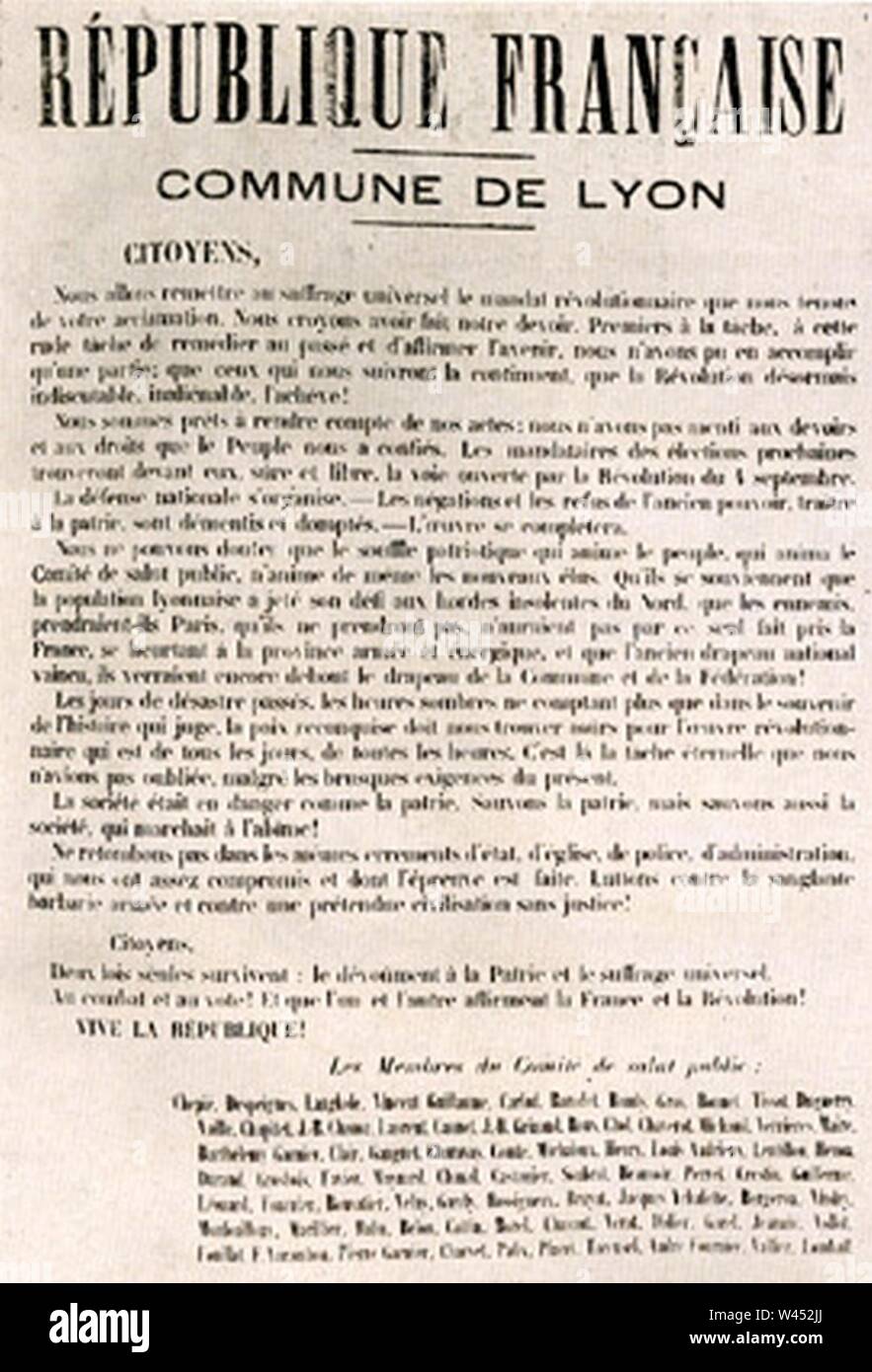 Commune de Lyon Stock Photo - Alamy