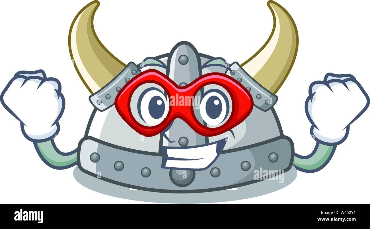 Super hero viking helmet in the cartoon shape vector illustration Stock ...