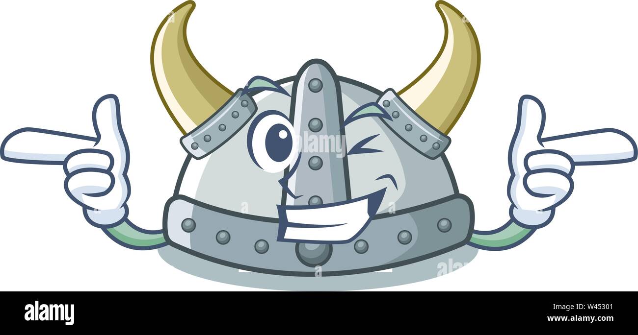 Wink viking helmet in the cartoon shape vector illustration Stock ...