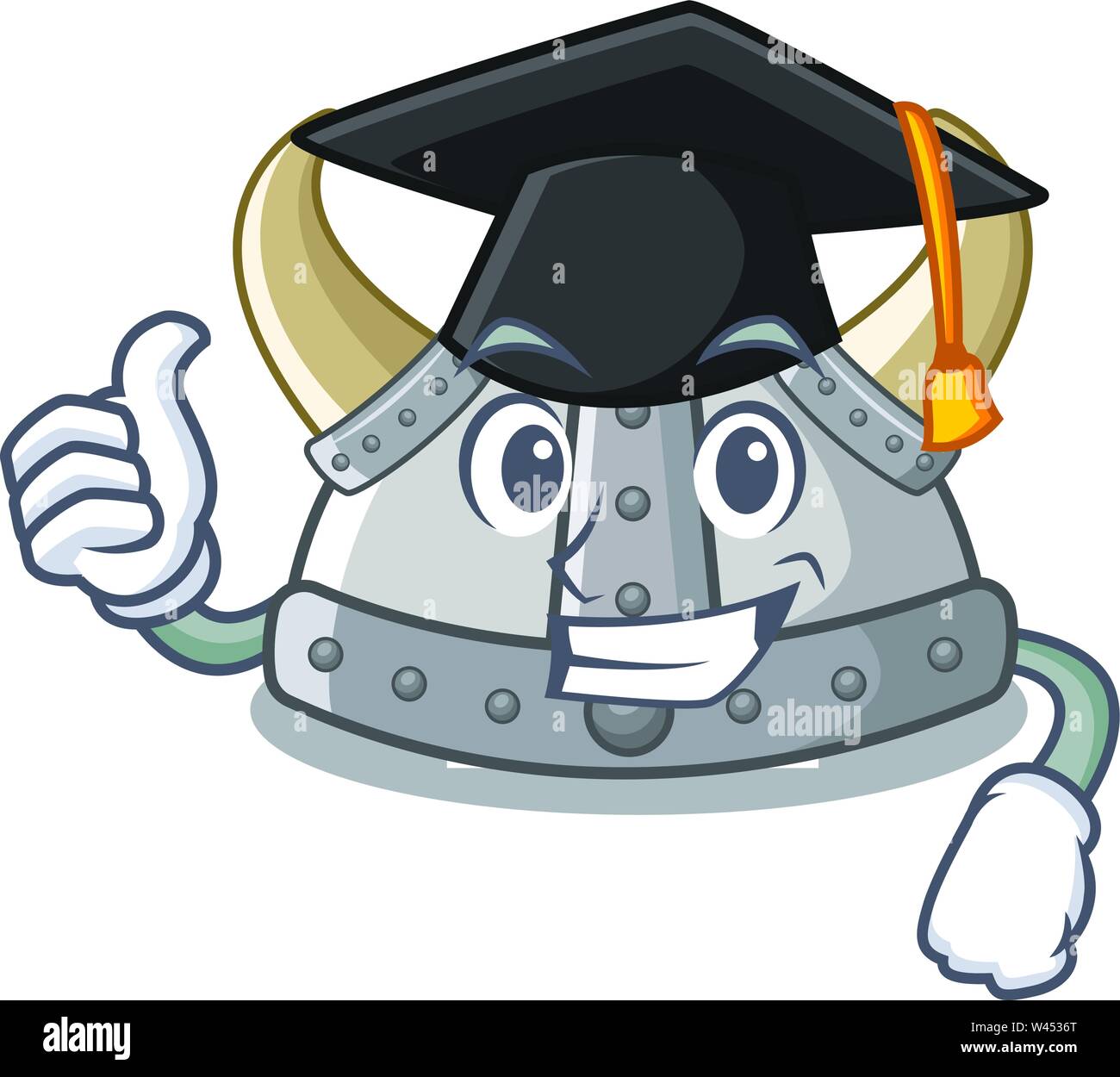 Graduation viking helmet in the cartoon shape vector illustration Stock ...