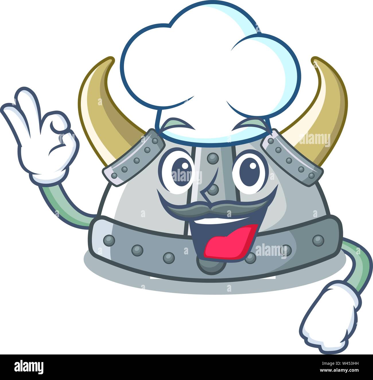Chef viking helmet in the cartoon shape vector illustration Stock ...