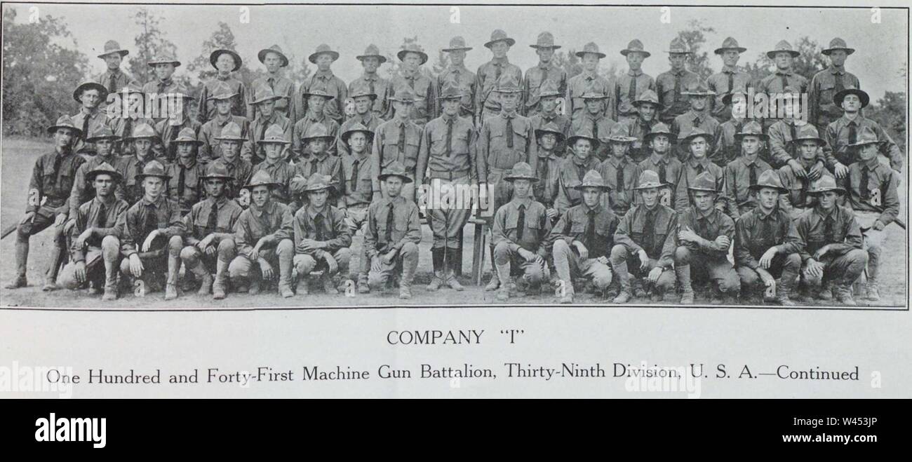 Company I, 141st MG Battalion, Continued, 1918 Stock Photo - Alamy
