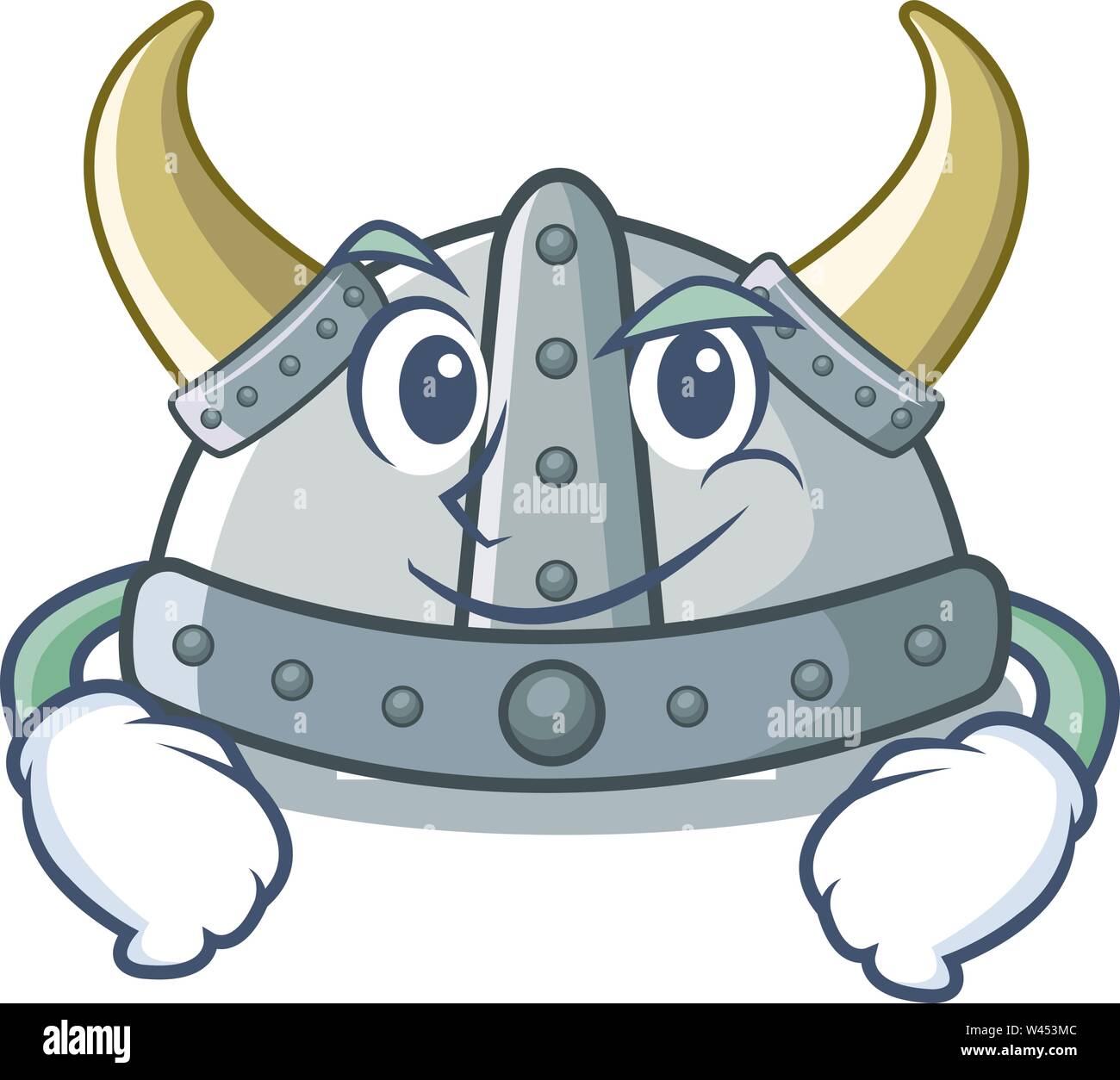Smirking viking helmet in the cartoon shape vector illustration Stock ...