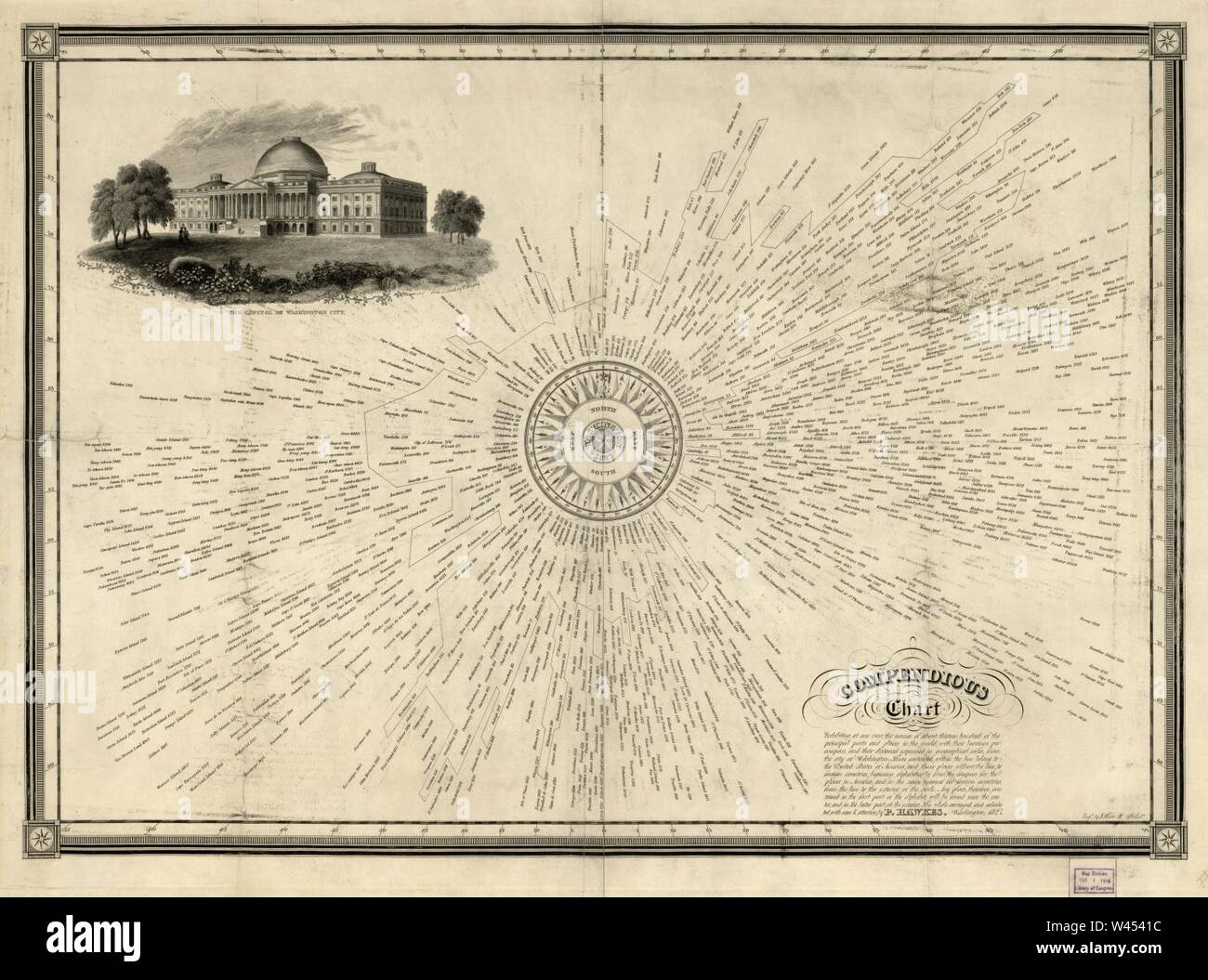 Compendious chart exhibiting, at one view, the names of about thirteen ...