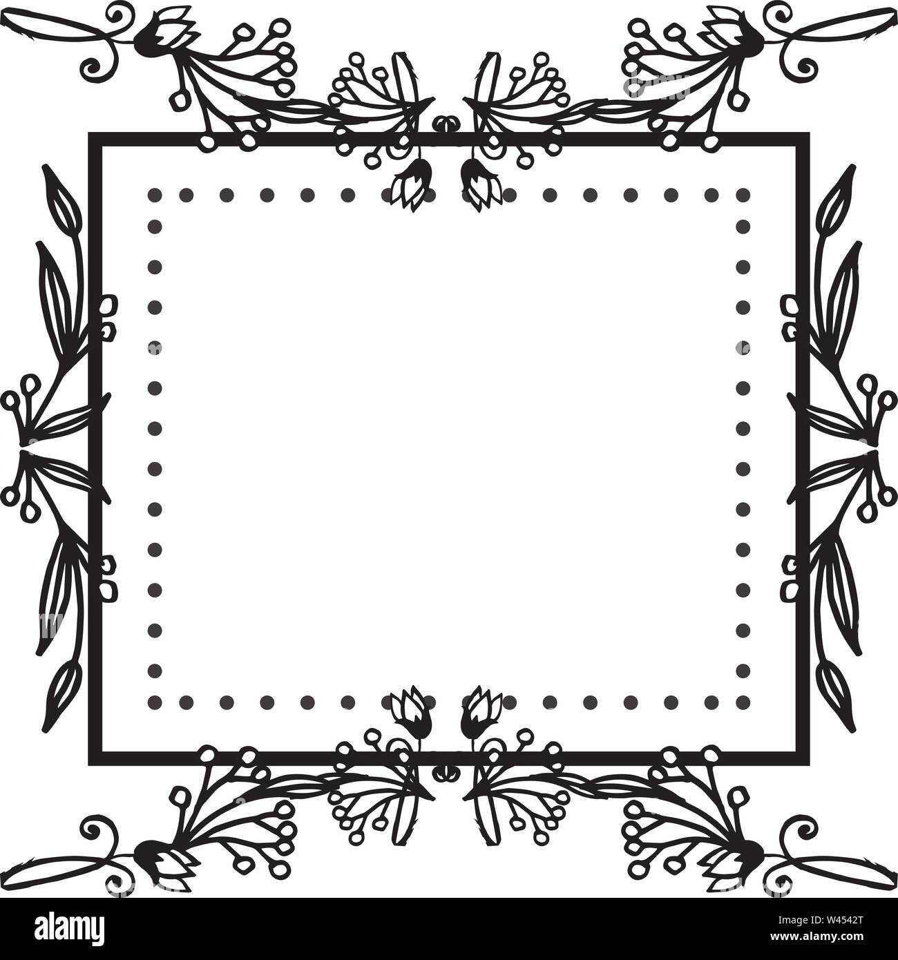 Drawing flower frame and vintage frame, for pattern elegant cards ...