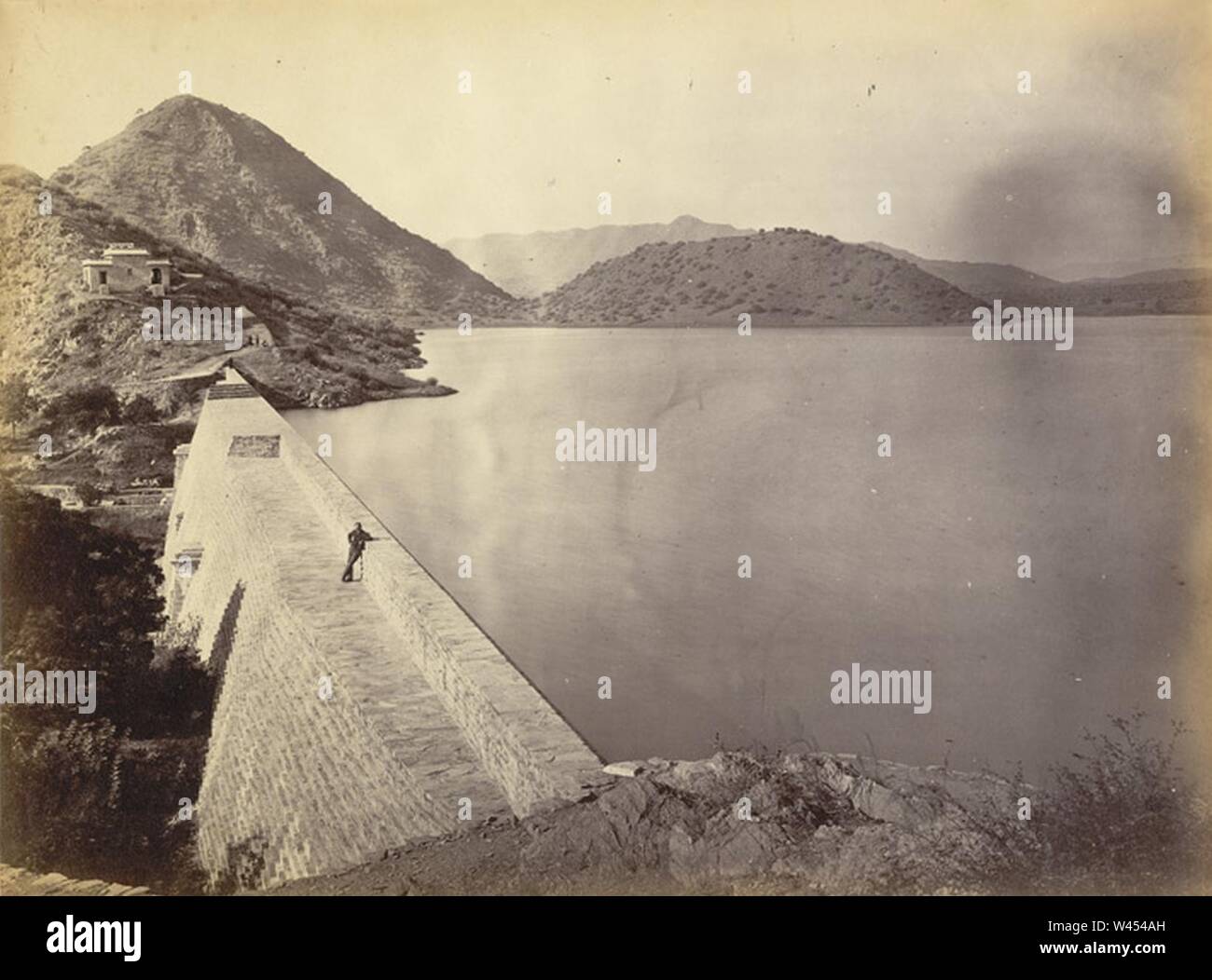 Completed Bheer dam with the tank behind at Nasirabad Rajasthan - 1873 ...