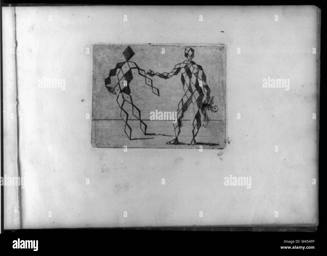 Composite figures in cubist and surrealistic style composed of ...