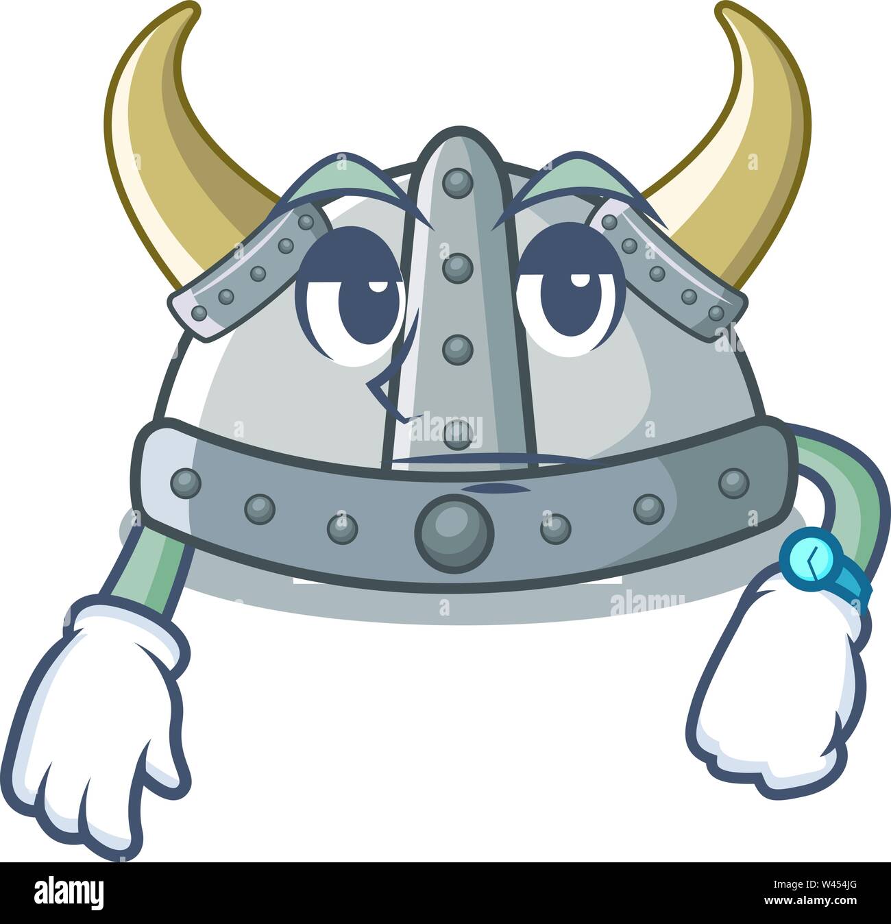 Waiting viking helmet in the a cartoon vector illustration Stock Vector ...