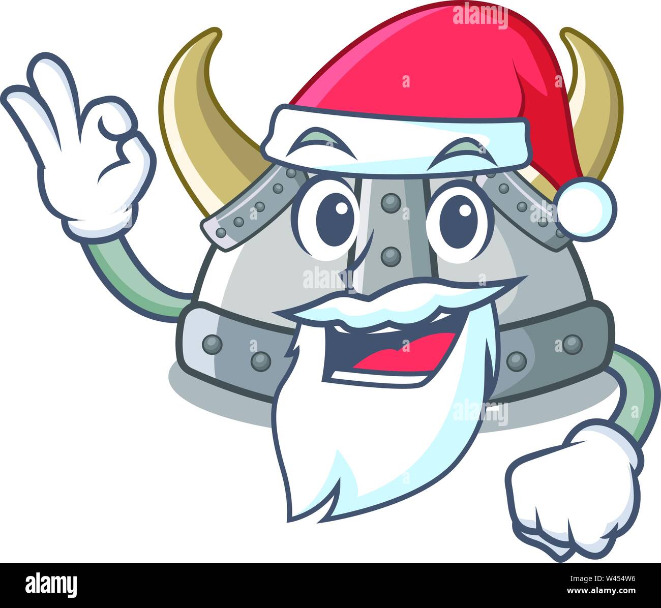 Santa viking helmet in the a cartoon vector illustration Stock Vector ...