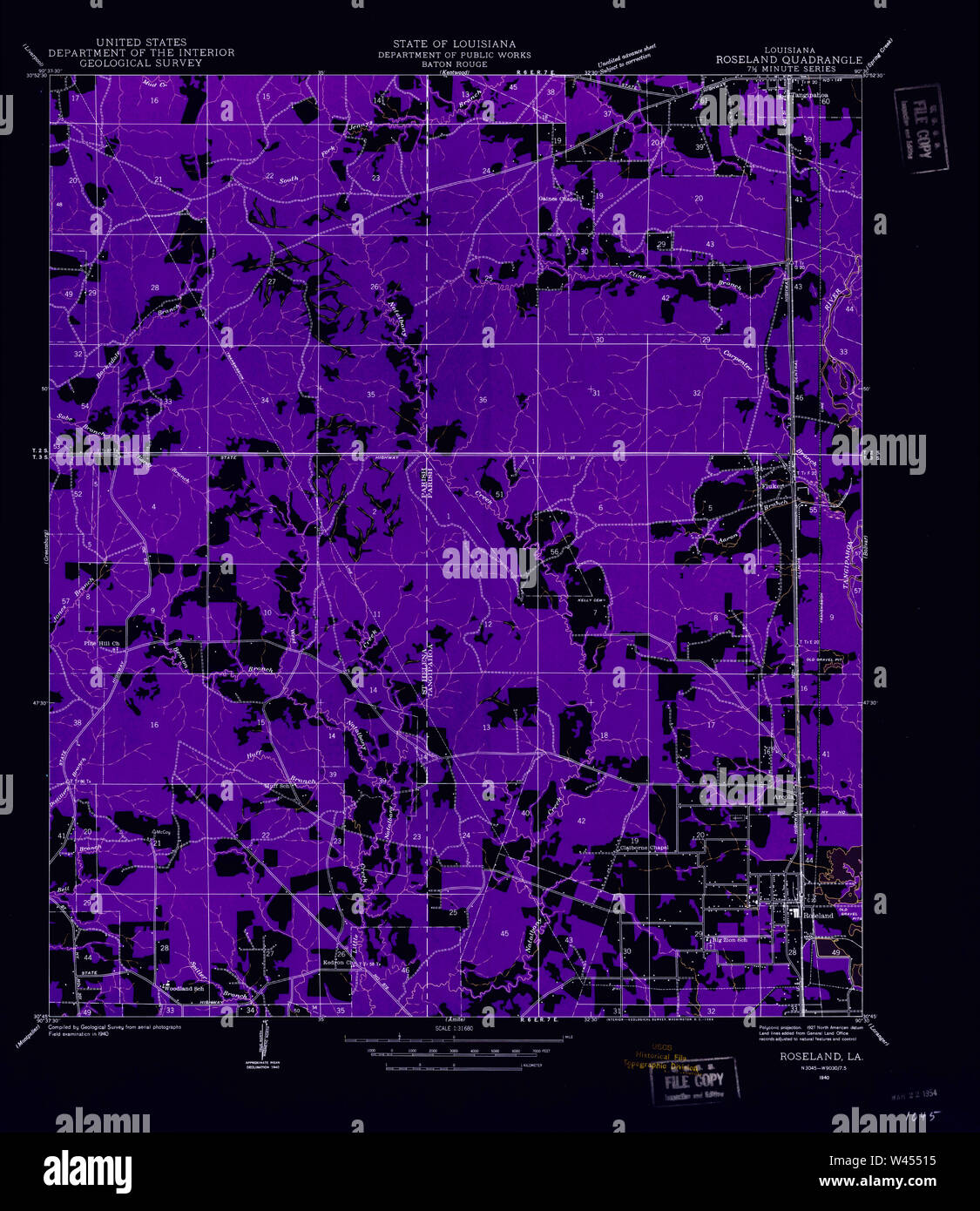 Roseland louisiana map hi-res stock photography and images - Alamy