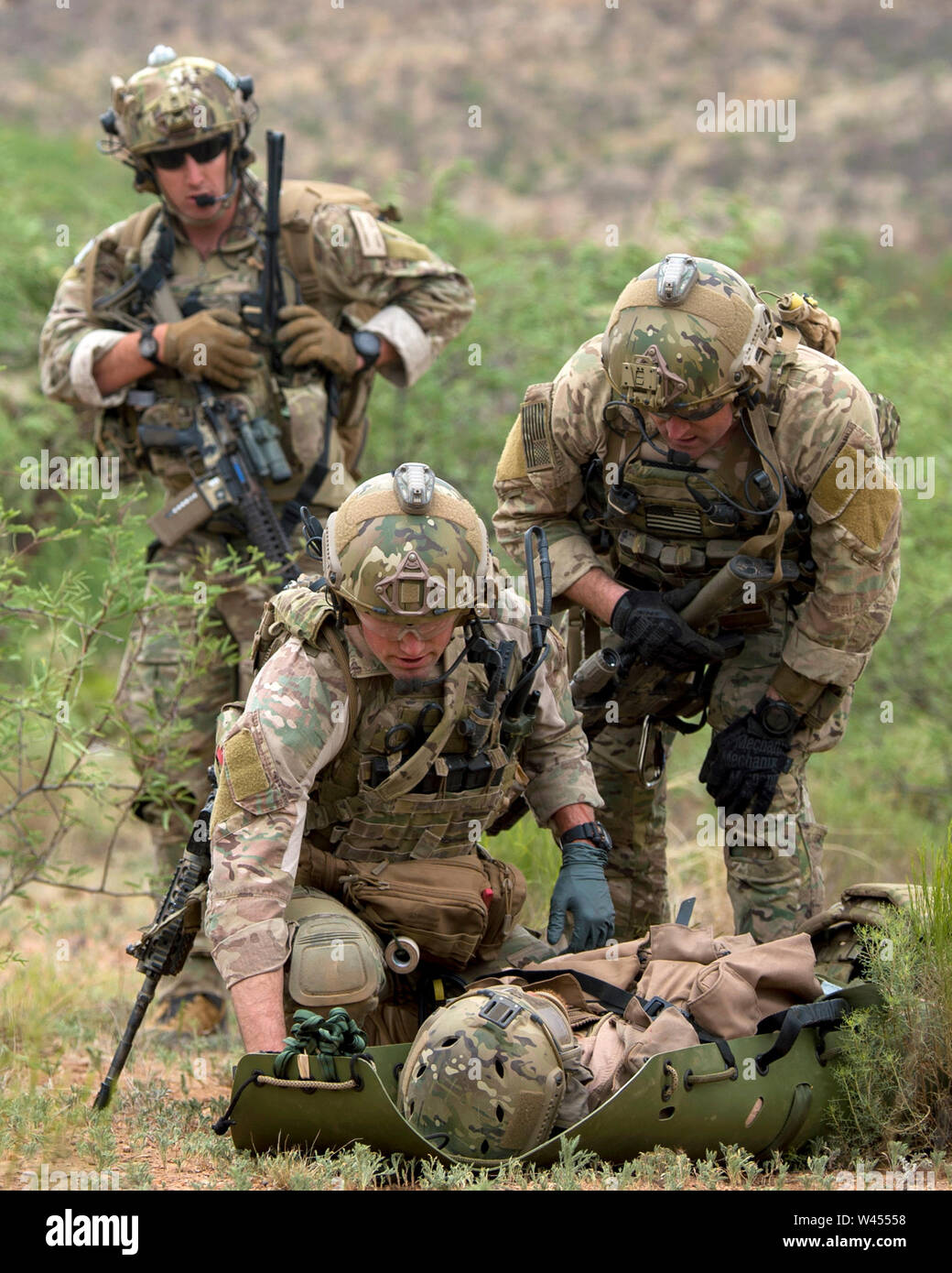 U.S. Air Force pararescuemen assigned to the 58th Rescue Squadron ...