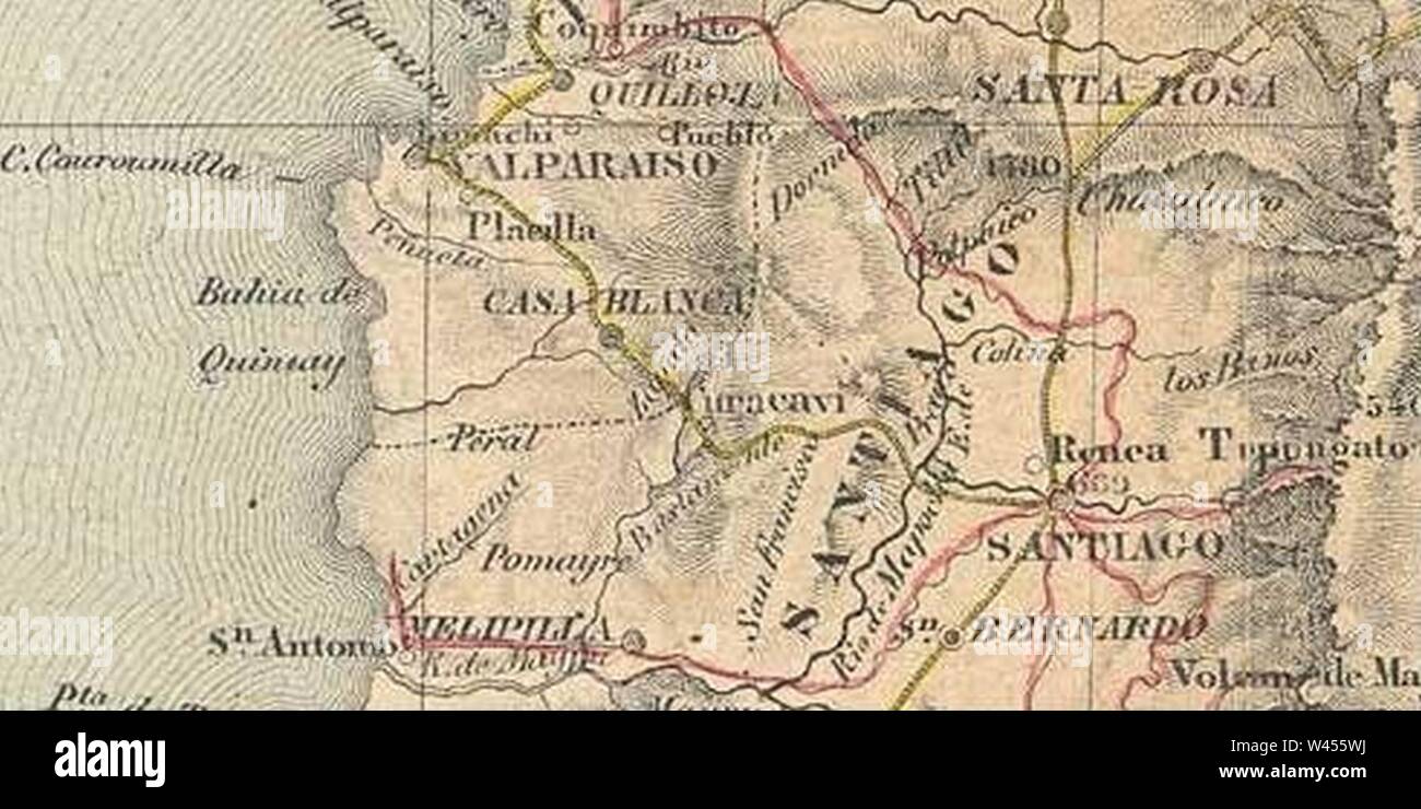Comuna Curacavi ubicacion 1854 Stock Photo - Alamy