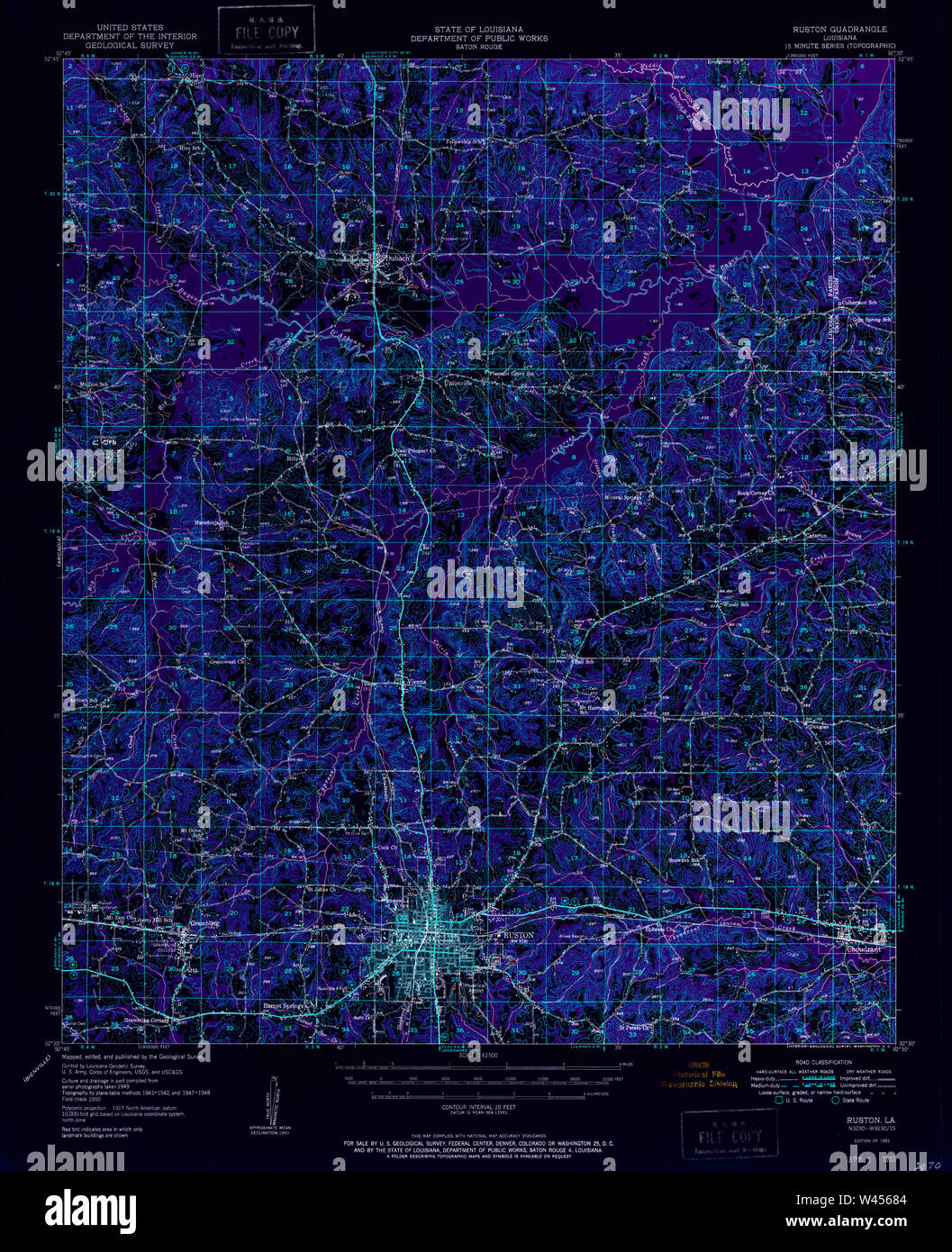 Map of ruston hi-res stock photography and images - Alamy