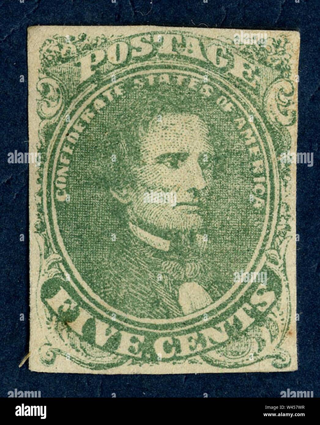 Confederate 5cent stamp Stock Photo - Alamy