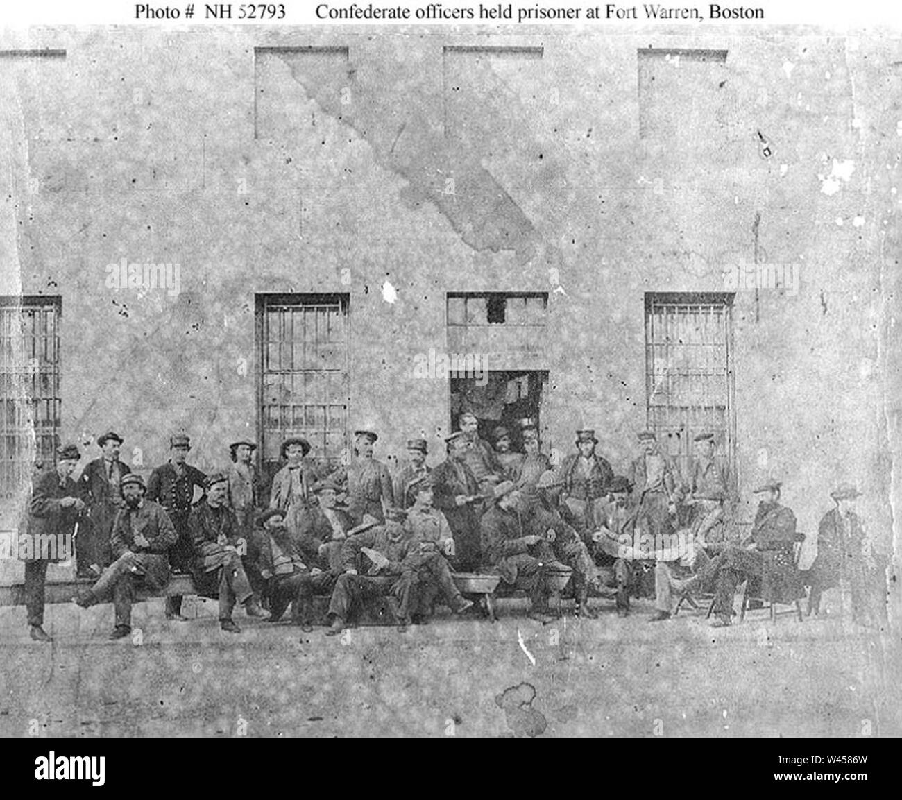 Confederate officers held prisoners at Fort Warren, Boston Stock Photo ...