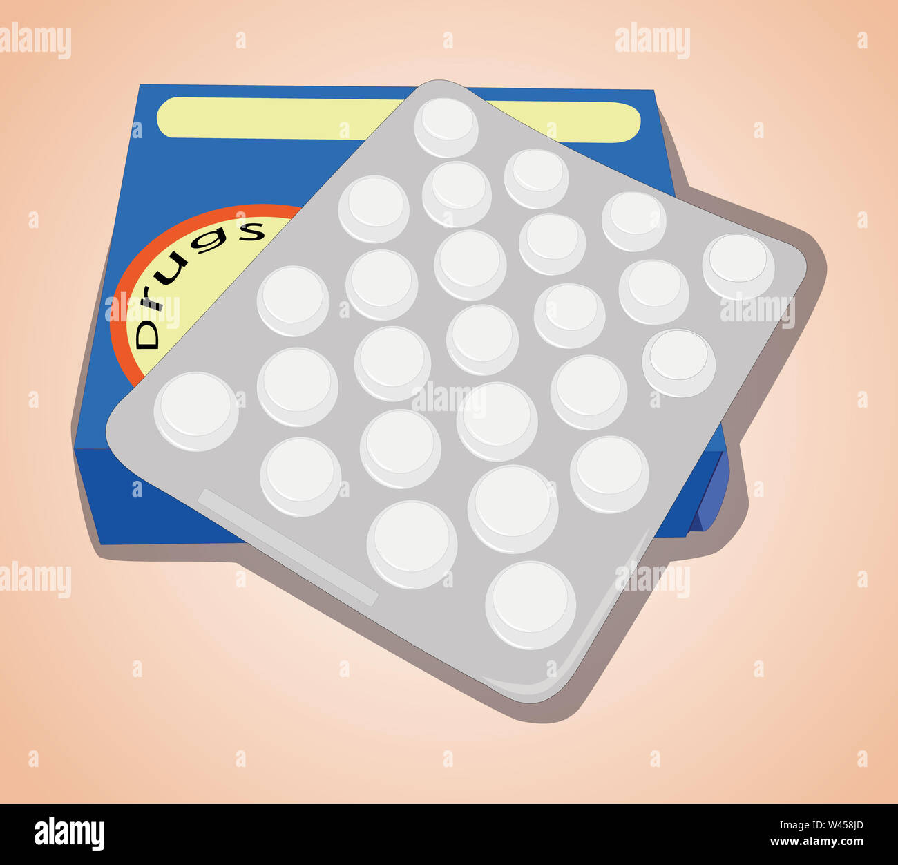 Realistic white tablets,. Health care, medicines.. Isolated ...