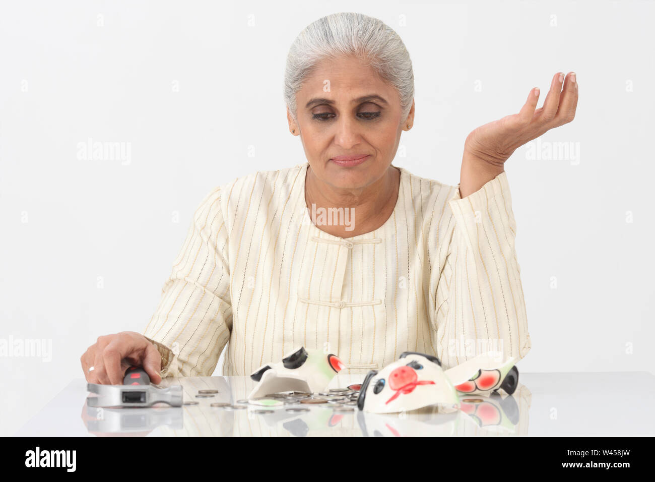 Senior woman home disappointed hi-res stock photography and images - Alamy