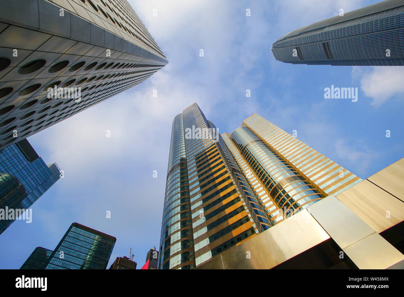 Cityscape hong kong skyline night lights central ifc towers hi-res ...