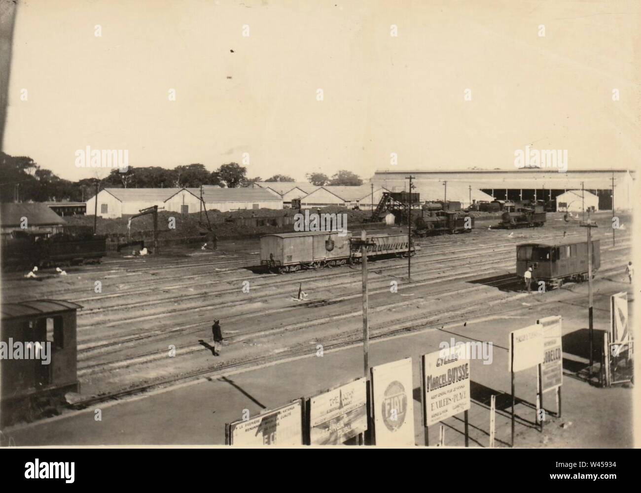 Congo Railways - Elizabethville - a view of the railway yard with steam ...