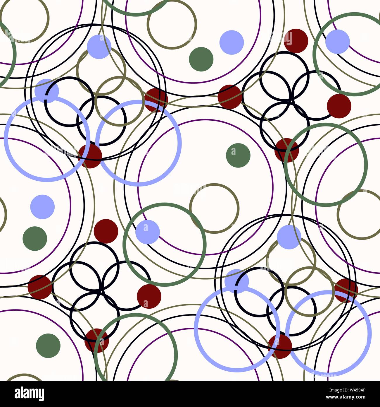 Seamless rings retro pattern. 1960s style. colorful circle Backgrounds ...