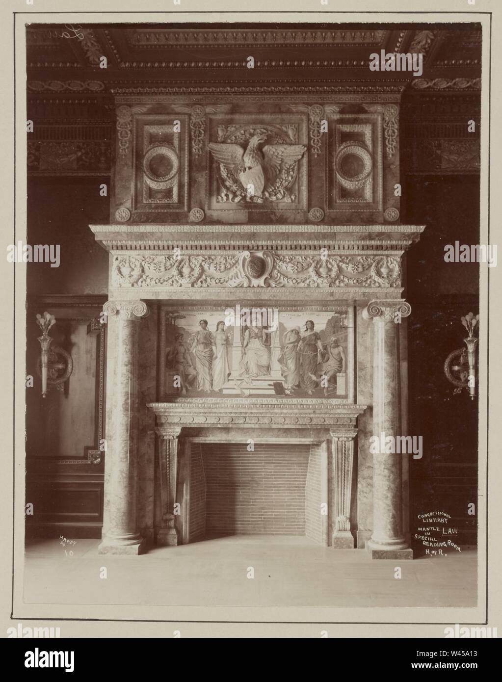Congressional Library. Mantle, Law, in special reading room, H. of R ...