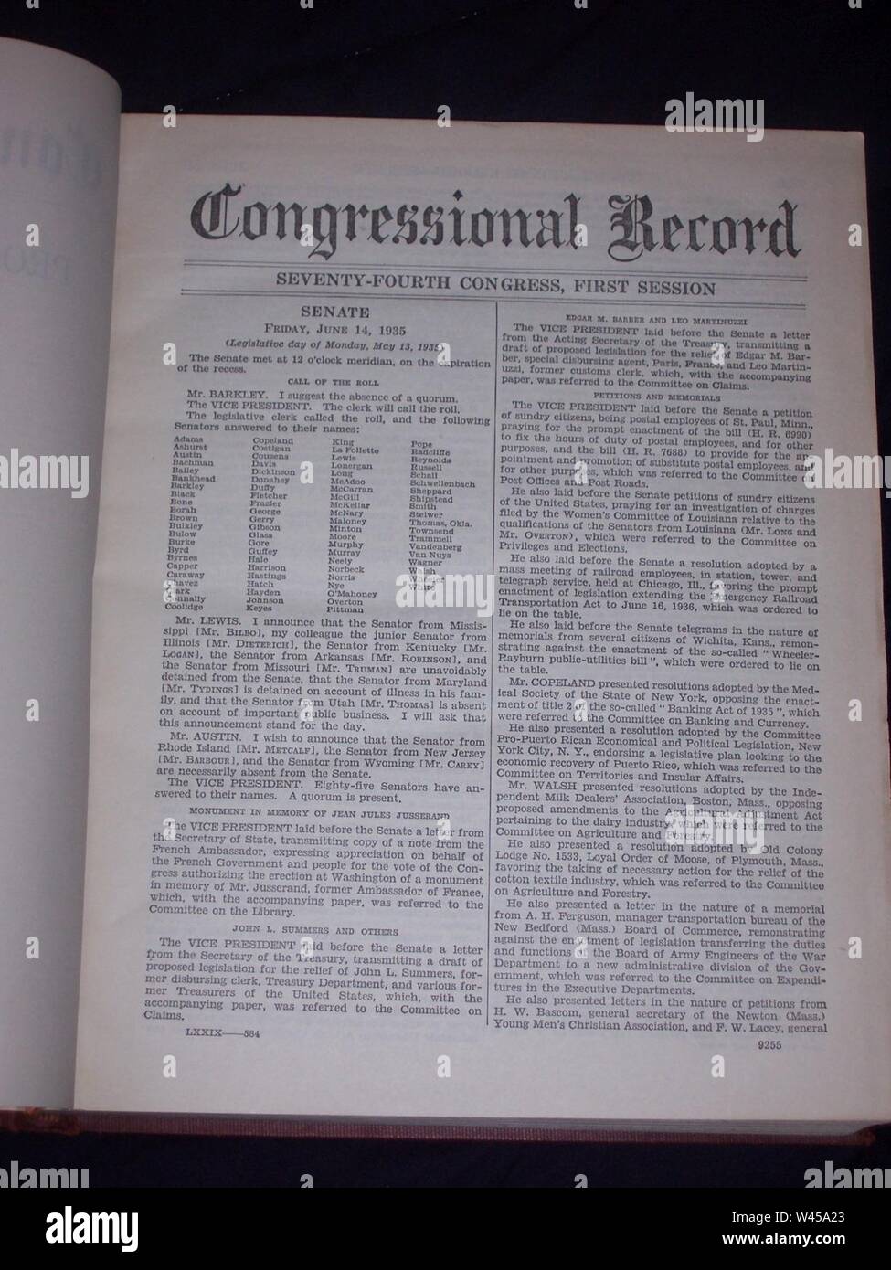 Congressional record hi-res stock photography and images - Alamy