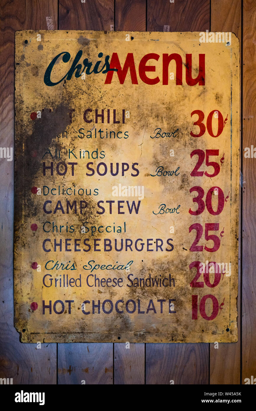 Vintage Menu Sign